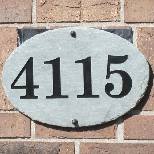 Rectangle Carved Slate House Number Sign - Etsy