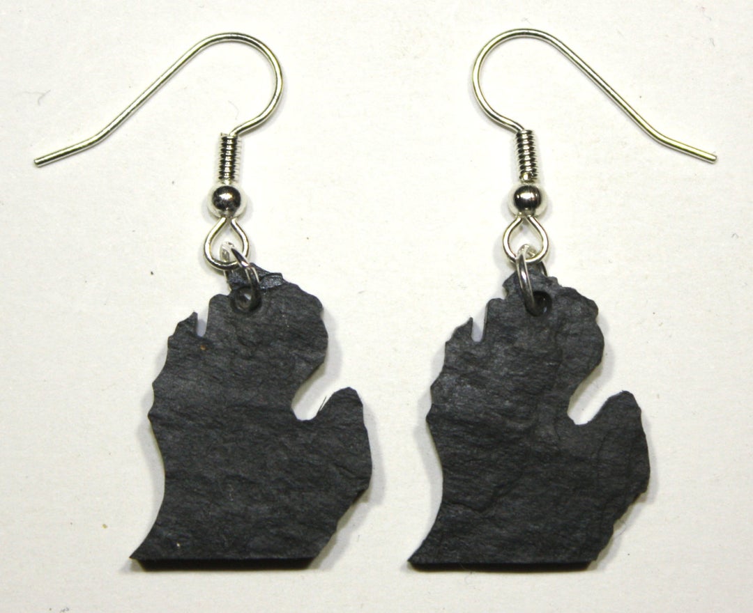 Michigan Slate Earrings- Personalized With Laser Engraving - Etsy