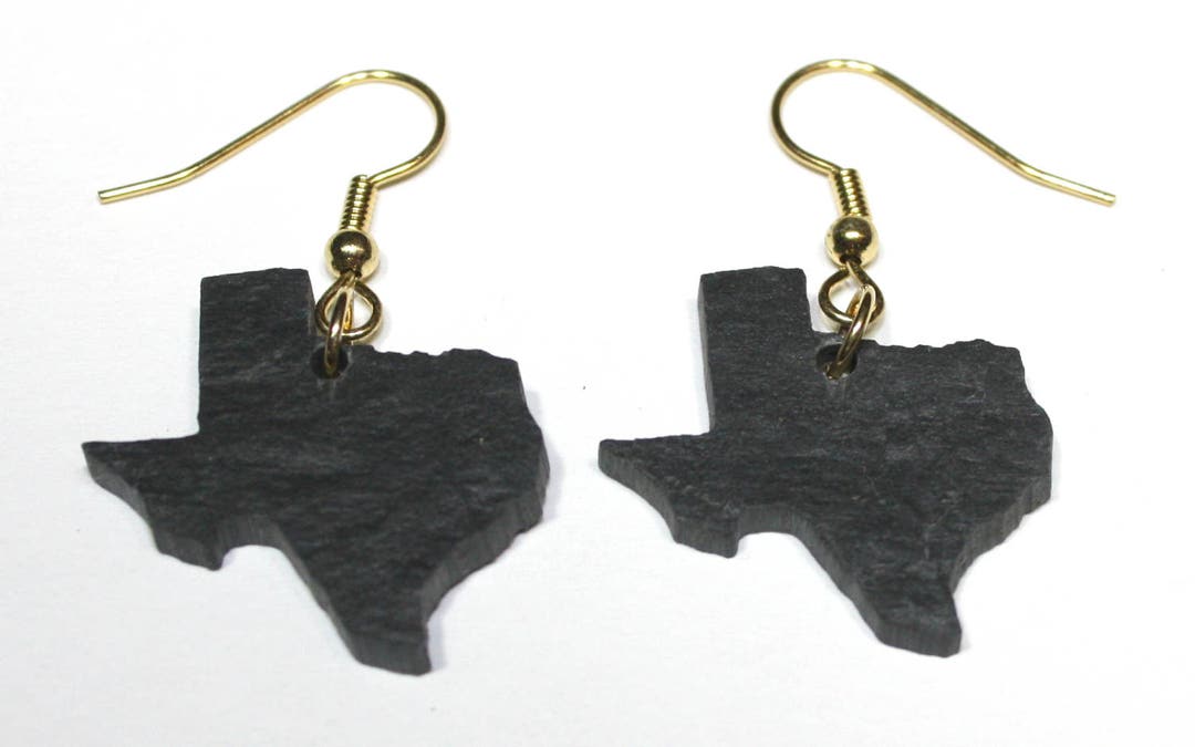 Texas Slate Earrings- Personalized With Laser Engraving - Etsy