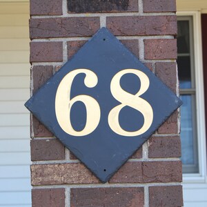 Diamond Carved Slate House Number Sign - Etsy