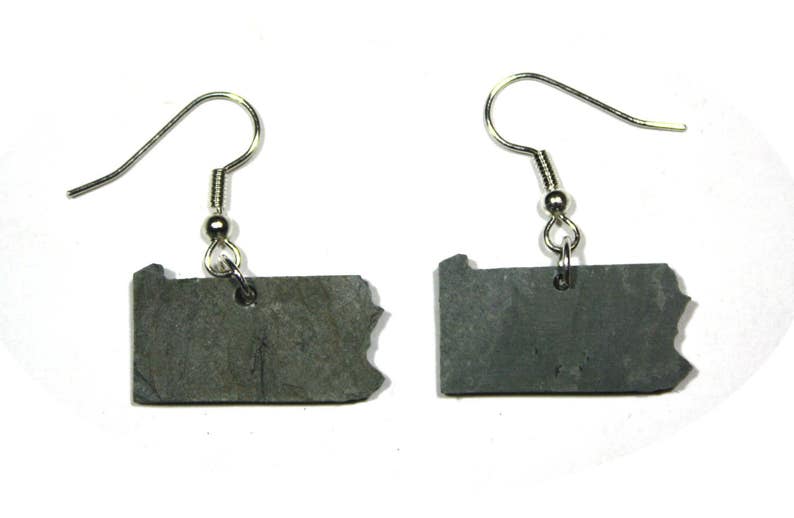 Pennsylvania Slate Earrings- Personalized With Laser Engraving - Etsy