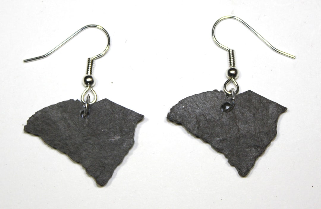 South Carolina Slate Earrings- Personalized With Laser Engraving - Etsy