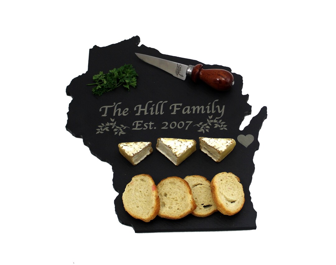 Wisconsin Black Slate Cheese Board, Serving Tray, or Cutting Board ...