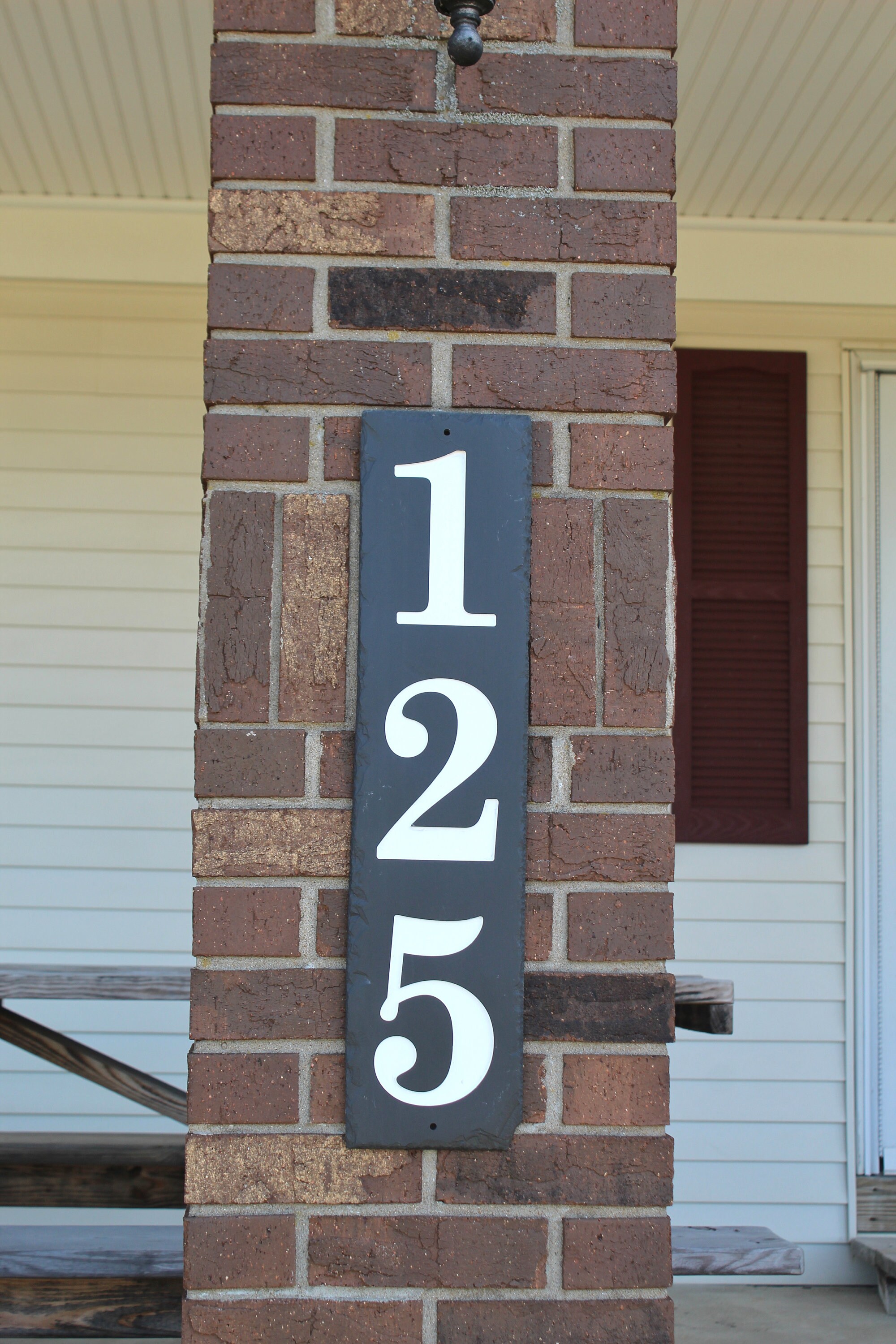 Skinny Rectangle Carved Slate House Number Sign - Etsy