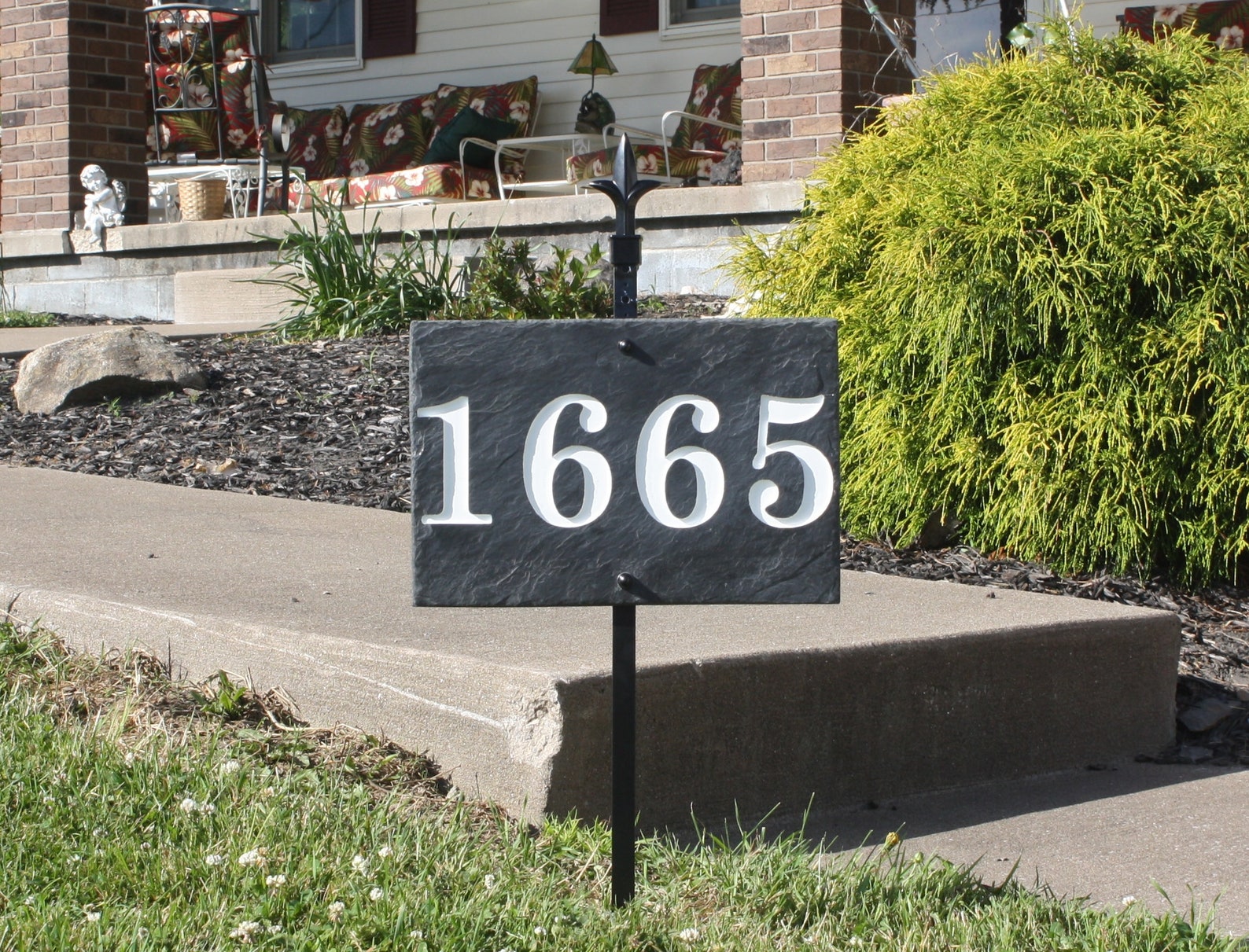 Rectangle Carved Slate House Number Sign - Etsy