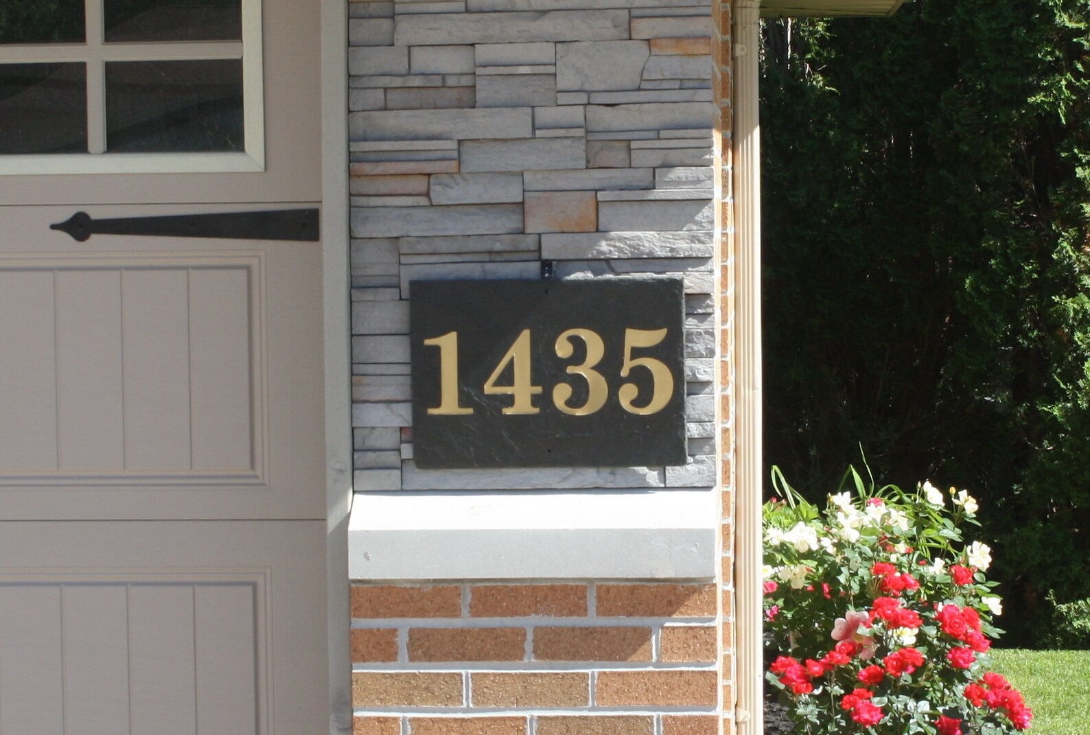 Rectangle Carved Slate House Number Sign Post and Lights - Etsy