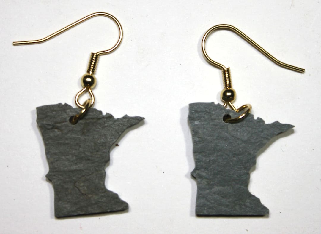 Minnesota Slate Earrings- Personalized With Laser Engraving - Etsy