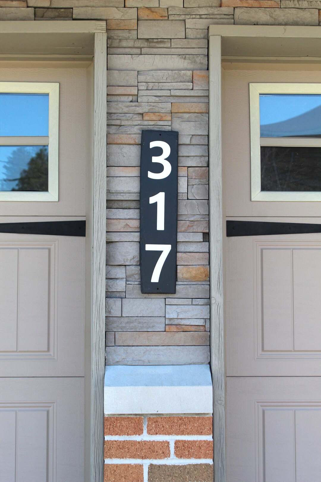 Skinny Rectangle Carved Slate House Number Sign - Etsy