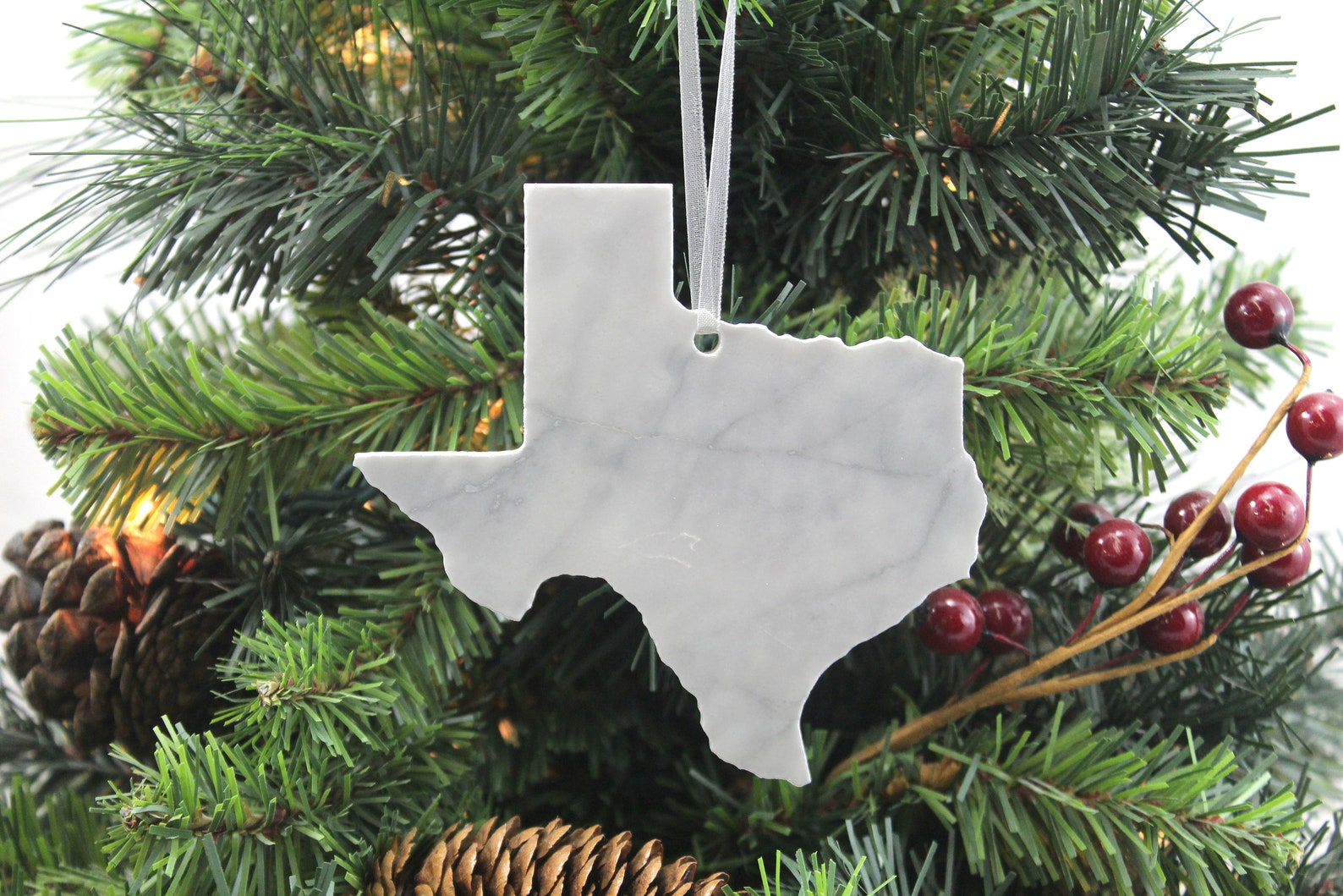 Texas Marble Christmas Ornament- Personalized With Laser Engraving - Etsy