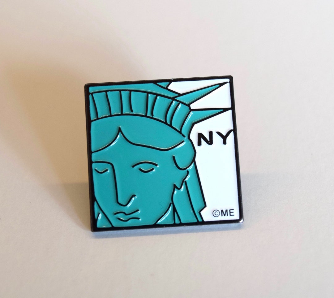 New York Pin, Enamel Pin, Statue of Liberty, NYC, Lapel Pin, 1" Fun ...