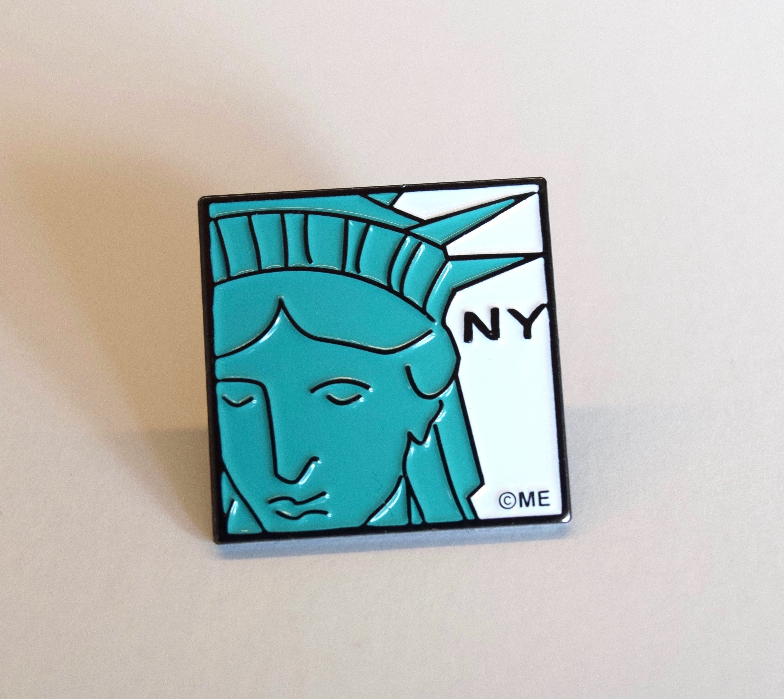 New York Pin Enamel Pin Statue of Liberty NYC Lapel Pin | Etsy