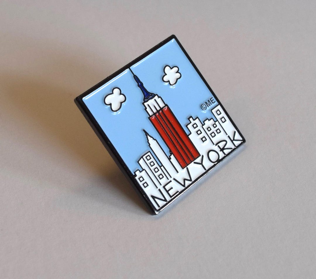 New York Pin, Enamel Pin, NYC, Skyline, Lapel Pin, 1" Fun Gift Souvenir ...