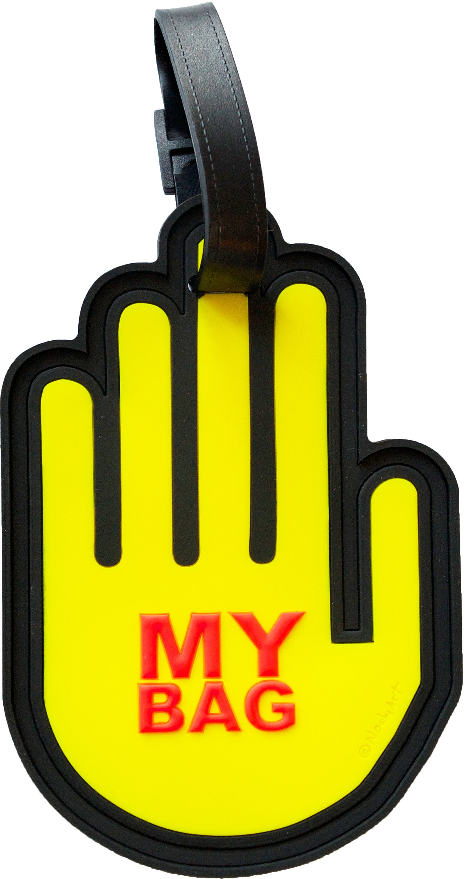 Fun Luggage Tag Neon Hand Fluorescent Yellow or Orange Heavy | Etsy