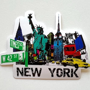 New York Sticker Giant 4 Inch New York City Souvenir Gift Peel and ...