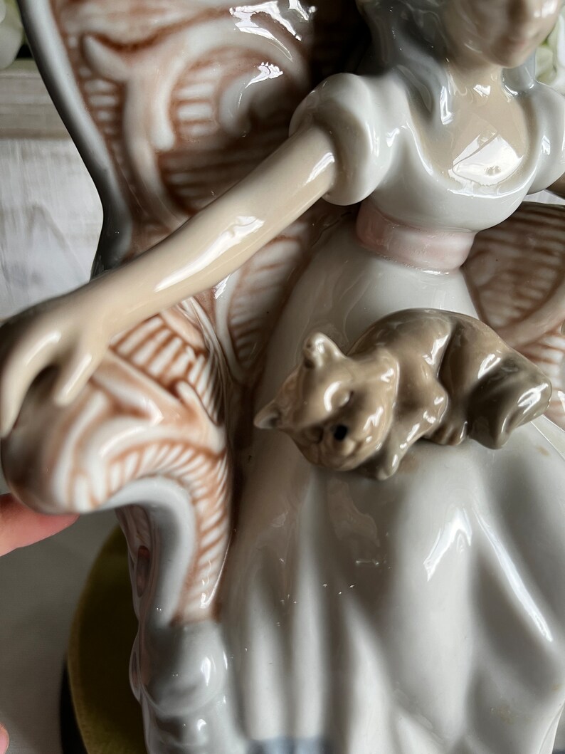 Tengra Porcelain Figurine - Girl With Dog - Vintage - Etsy