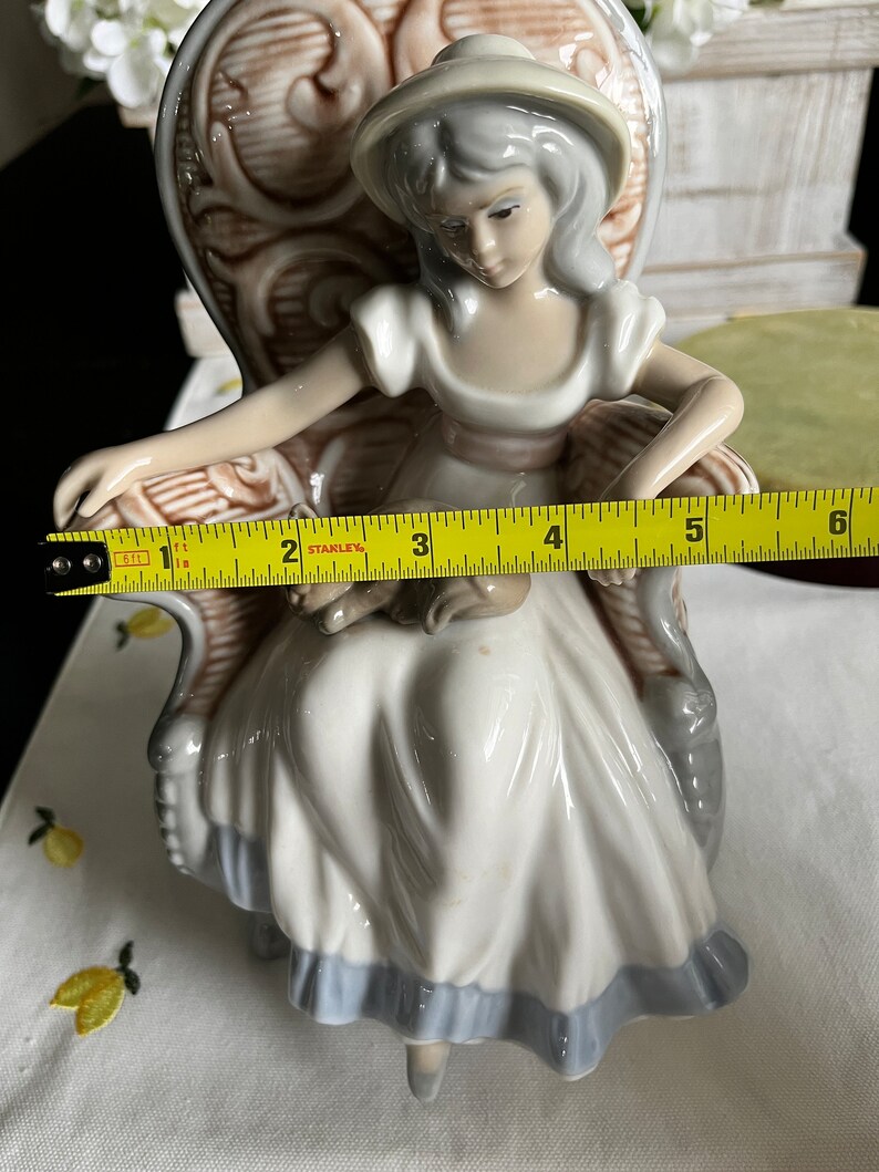 Tengra Porcelain Figurine - Girl With Dog - Vintage - Etsy