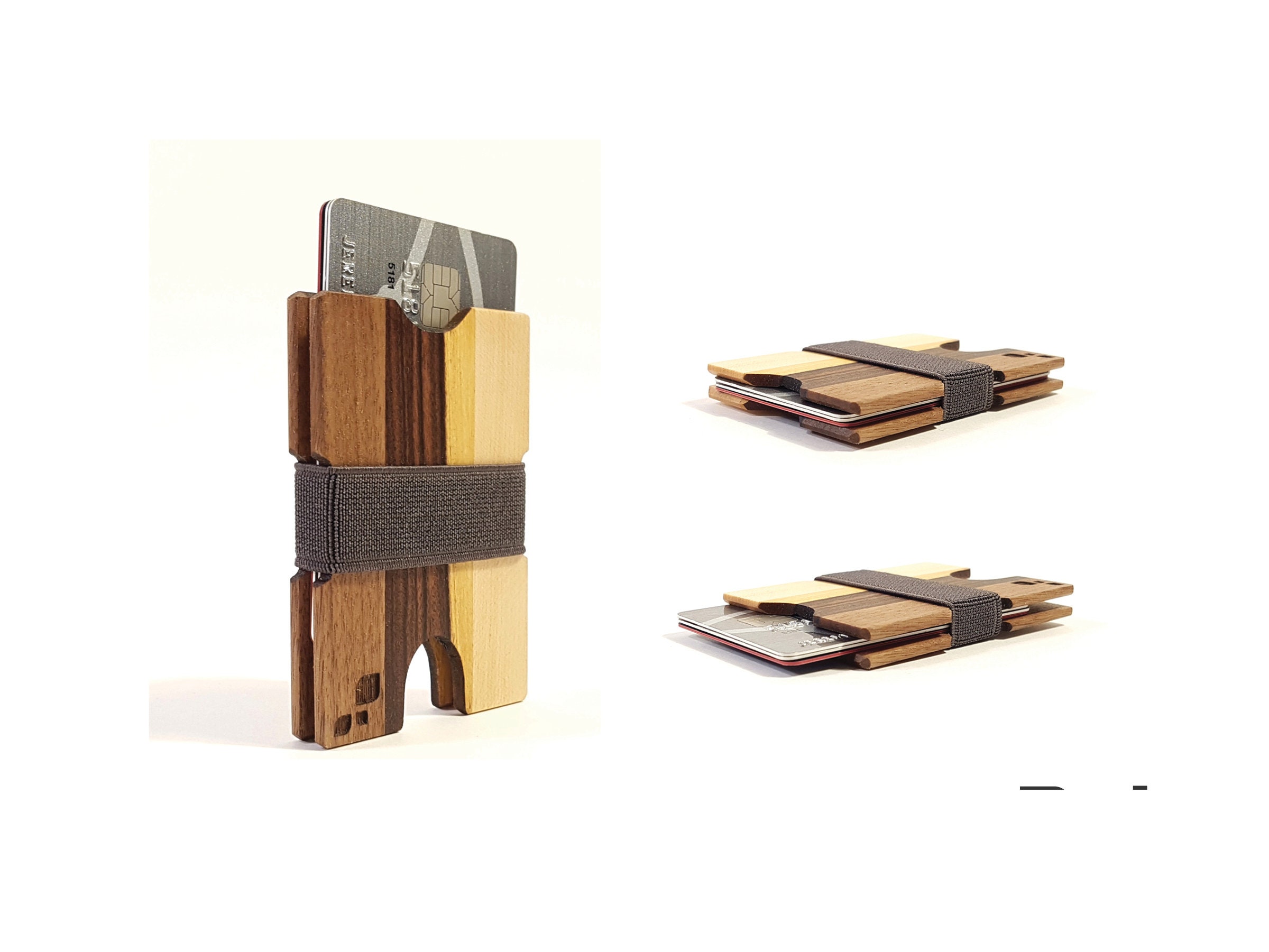 Wood Minimalist Wallet in Walnut Rosewood Maple Slim | Etsy