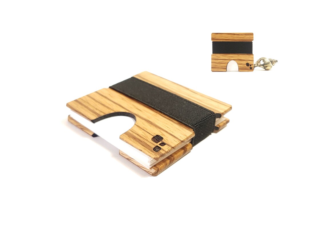 Square Business Card Holder CORDOVA M in Zebrawood Handcrafted Wooden ...