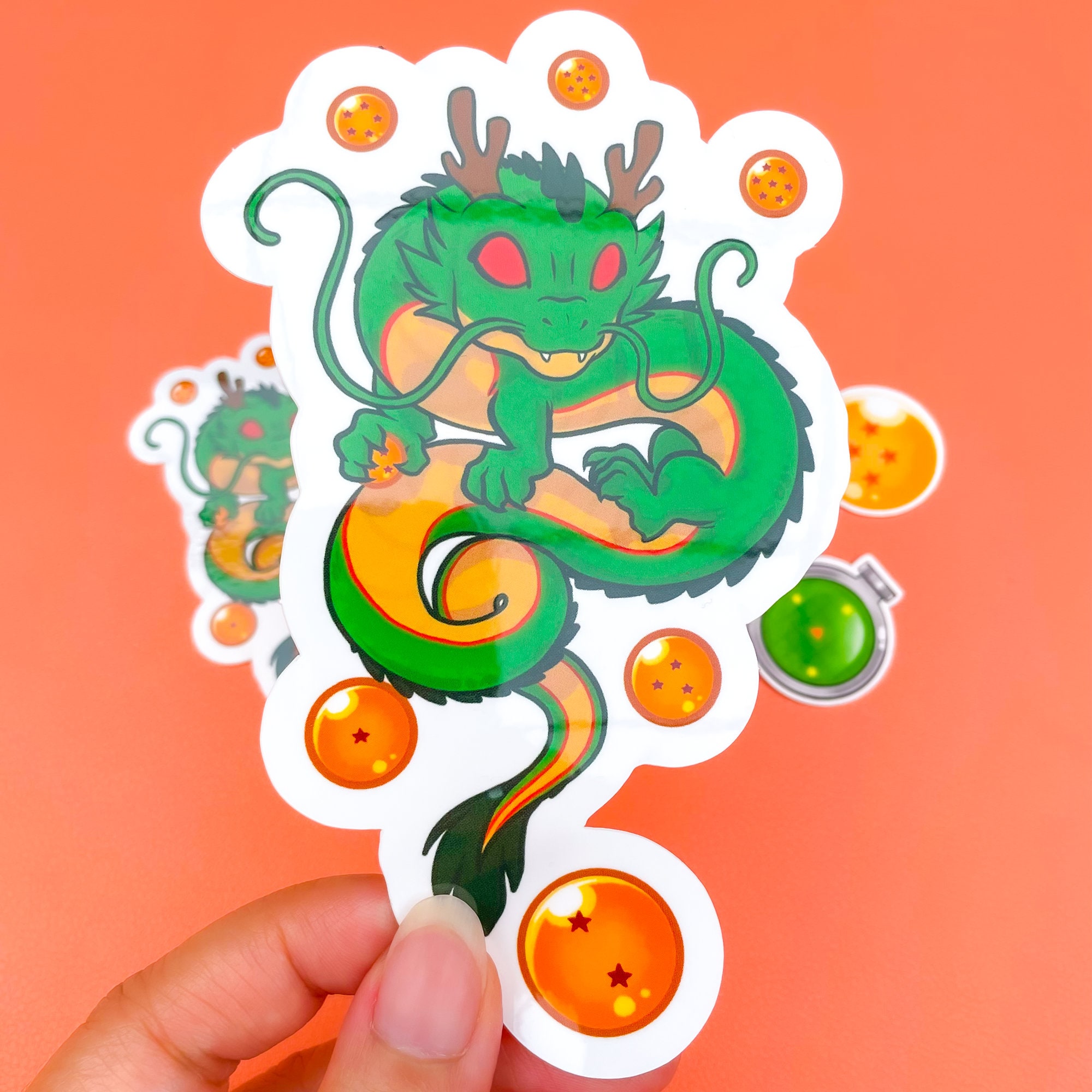 Stickers Anime Green Wish Dragon Glossy Sticker - Etsy