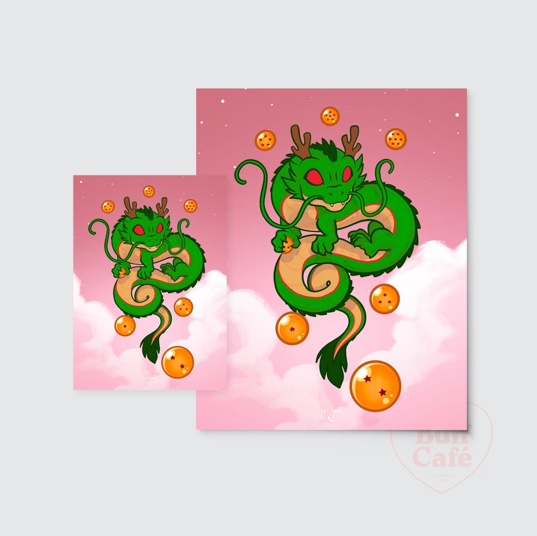 Art Prints - Chibi Shenron Anime Dragon - 5" X 7", 8" X 10", 11" X 17 ...