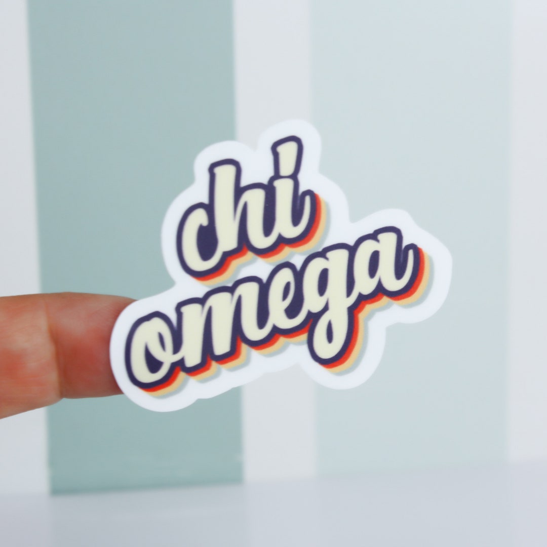 Chi Omega Sticker, FREE SHIPPING Sorority Sticker, Retro Sticker, 70s ...