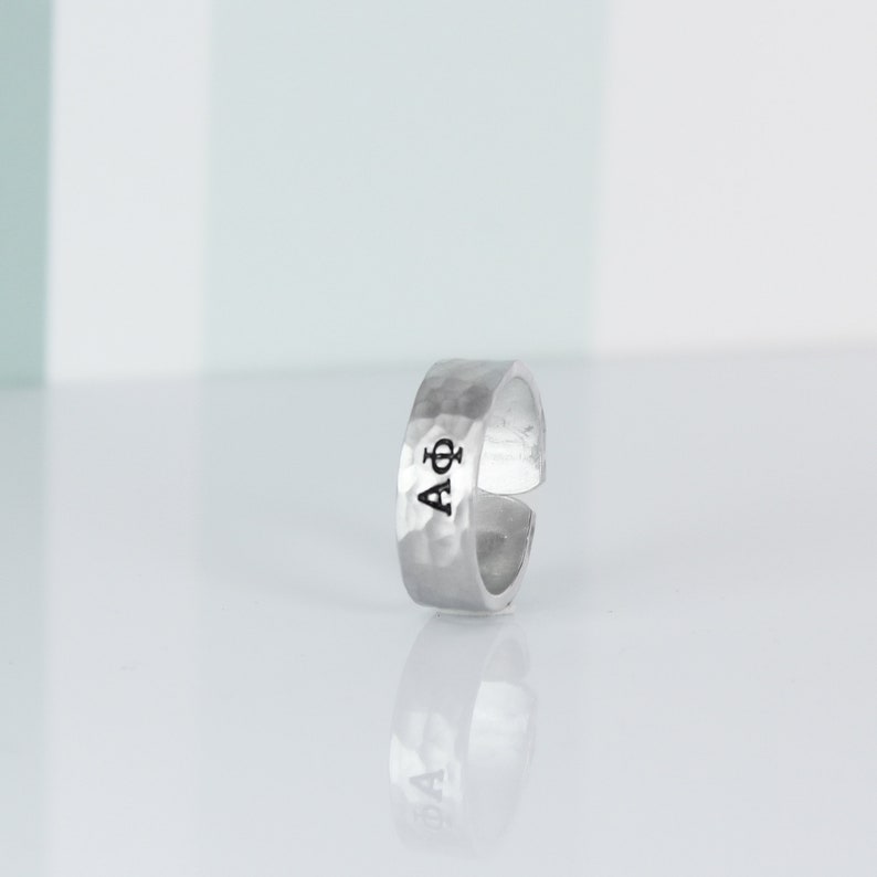 Alpha Phi Ring Hammered Sorority Ring Custom Sorority - Etsy