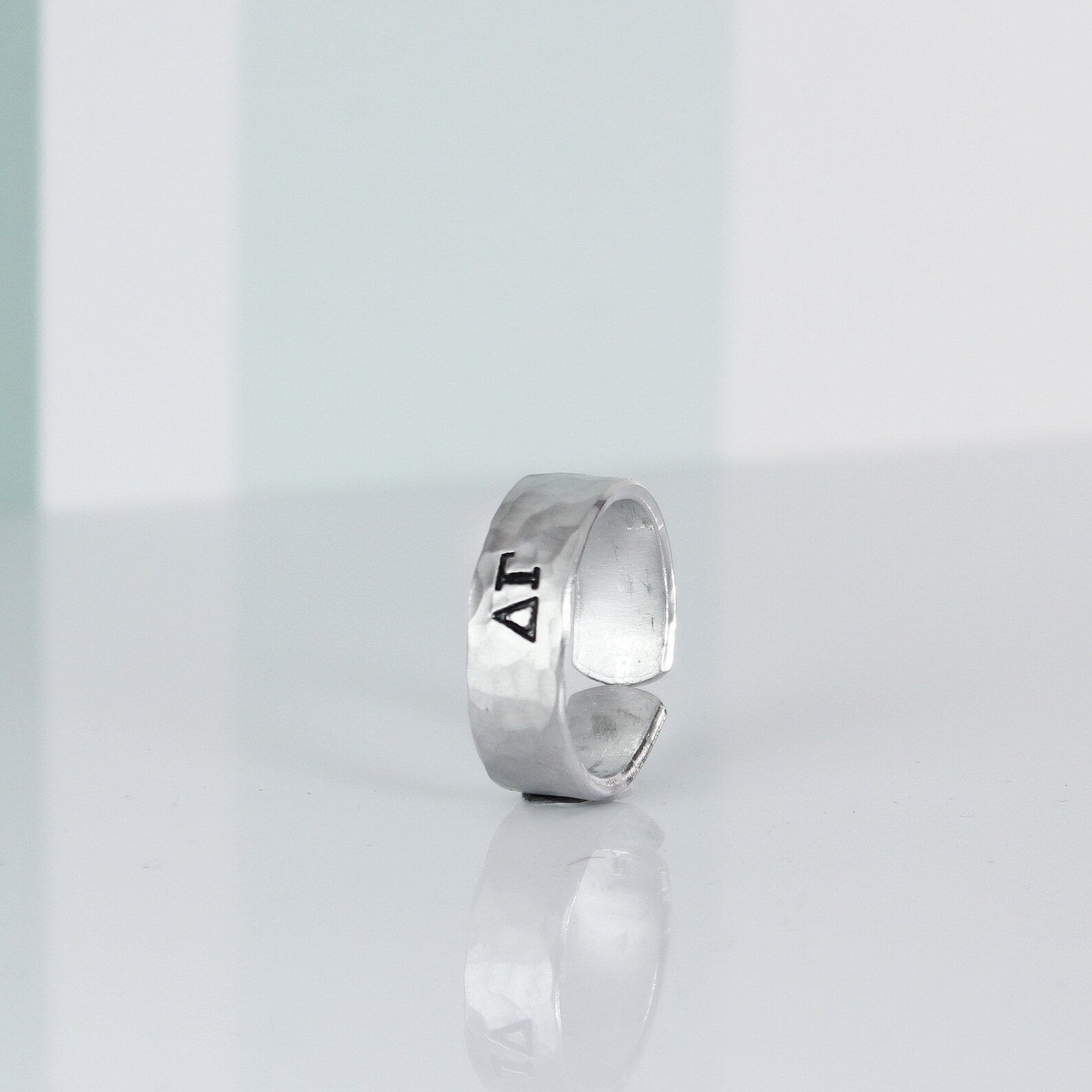 Delta Gamma Ring Hammered Sorority Ring Custom Sorority | Etsy