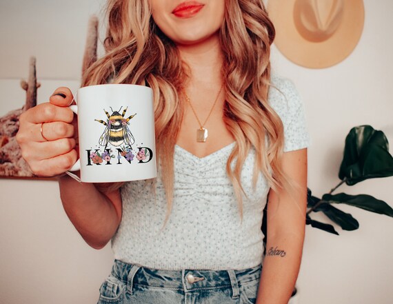 Be Kind Mug Bee Kind Bee Mug Cute Bee Mug 11oz Mug White - Etsy