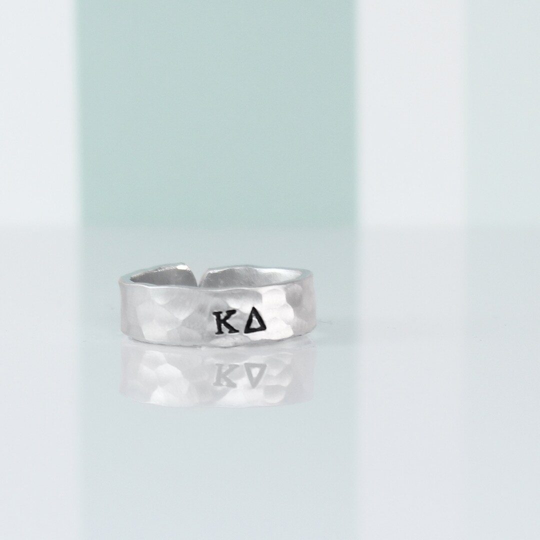 Kappa Delta Ring, Hammered Sorority Ring, Custom Sorority Jewelry, Hand ...