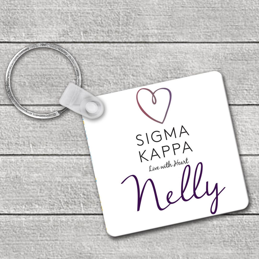 Sorority Key Chain, Sigma Kappa Key Chain, Sorority Keychain, Sorority ...
