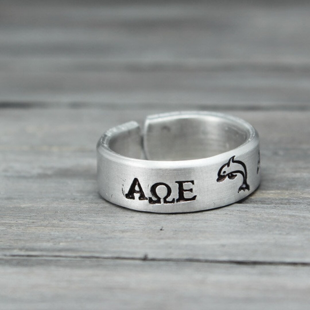 Alpha Omega Epsilon Ring, Dolphin Ring, Sorority Ring, Sorority Gift ...
