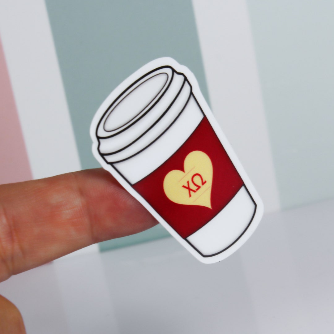 Chi Omega Sticker Coffee, Sorority Sticker, Chi Omega Swag, Chi Omega ...