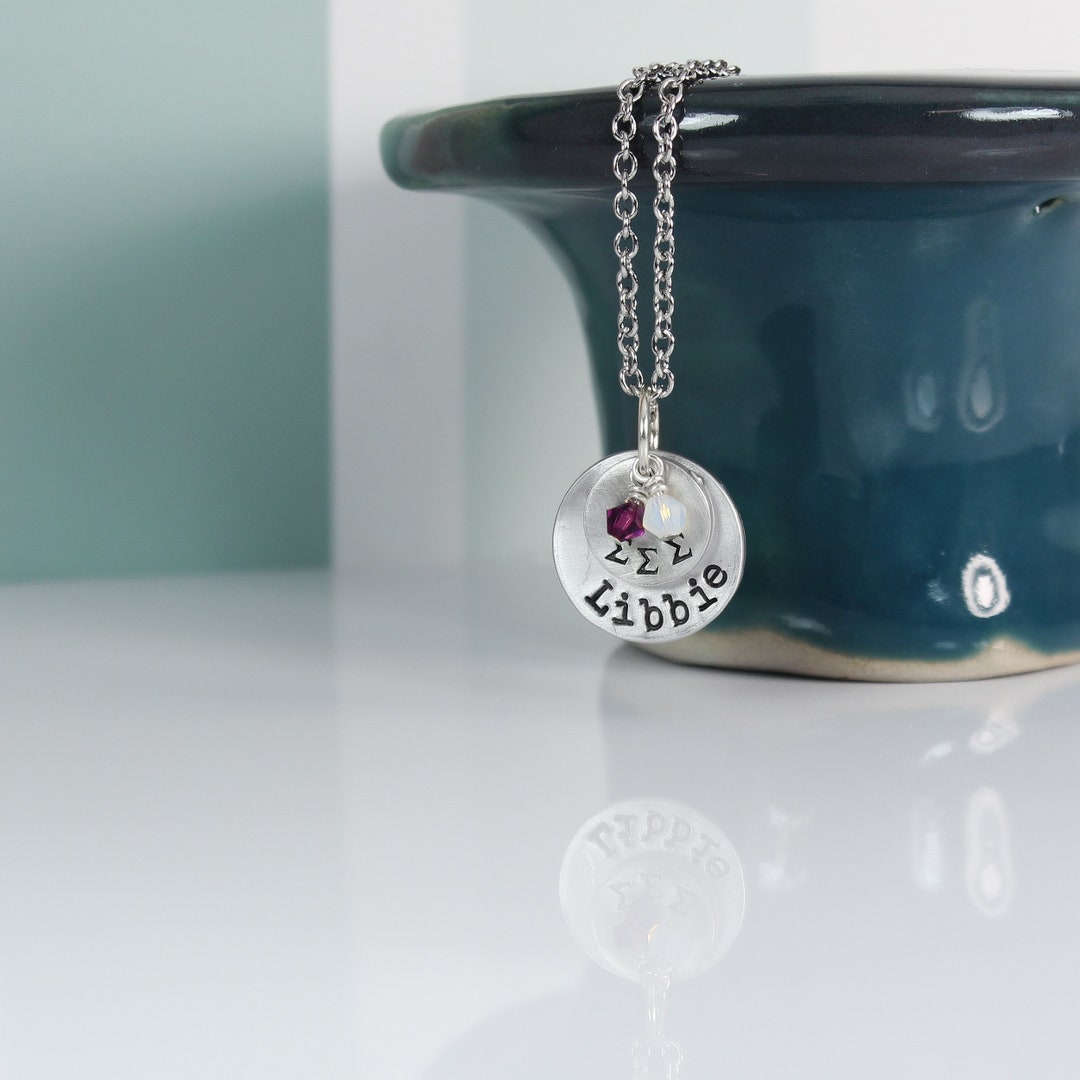 Sigma Sigma Sigma Necklace, Stacking Necklace, Sorority Necklace ...