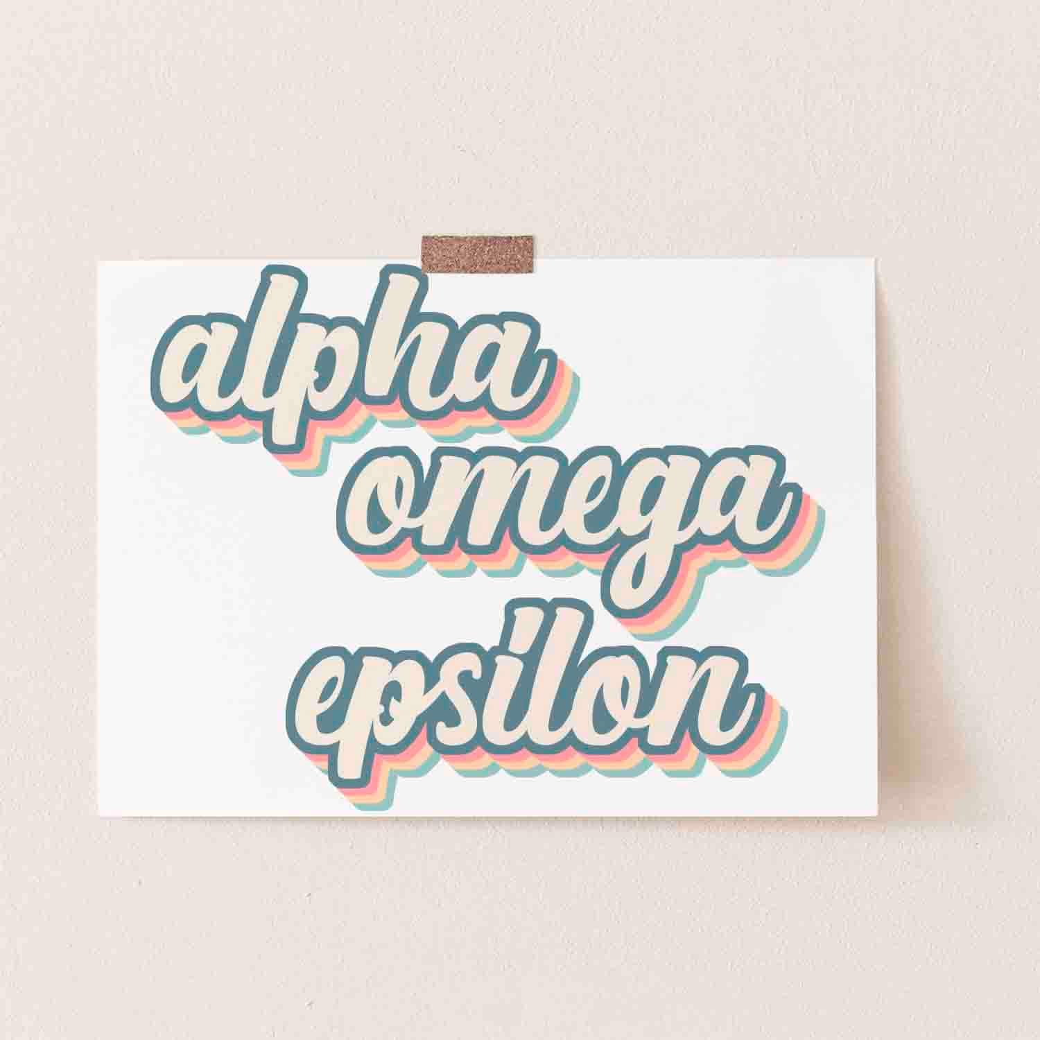 Alpha Omega Epsilon - Sorority Printable - Digital Sign - Etsy