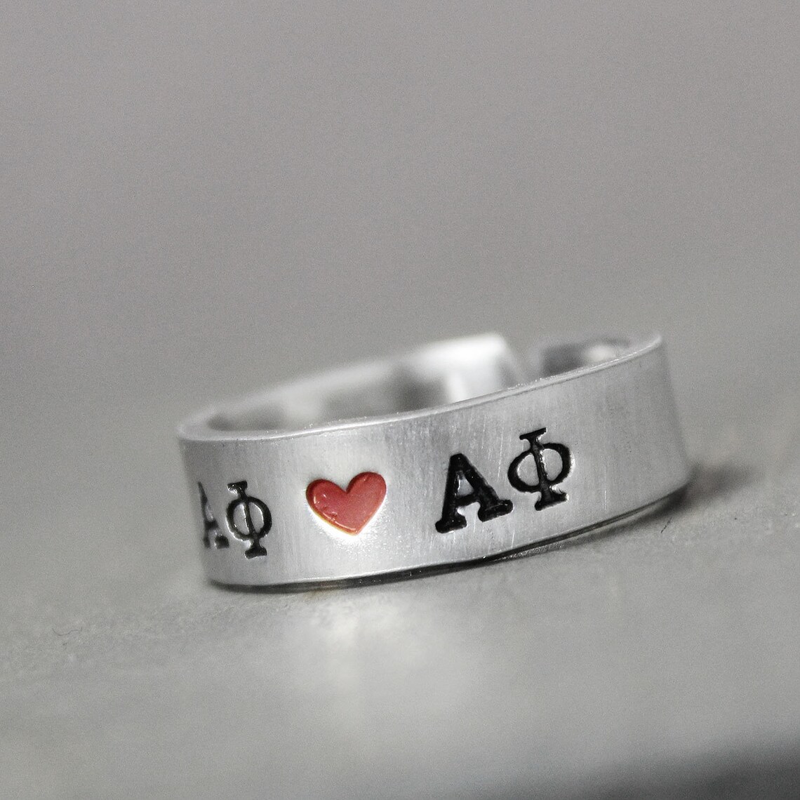 Alpha Phi Ring Heart Ring Sorority Ring Custom Sorority | Etsy