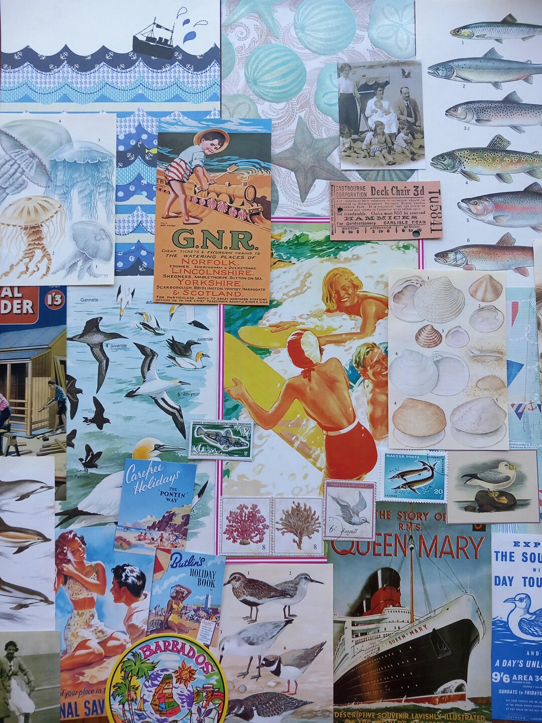 Sea Themed Paper Ephemera Pack. 25 Sea Beach Ocean Coastal Themed ...