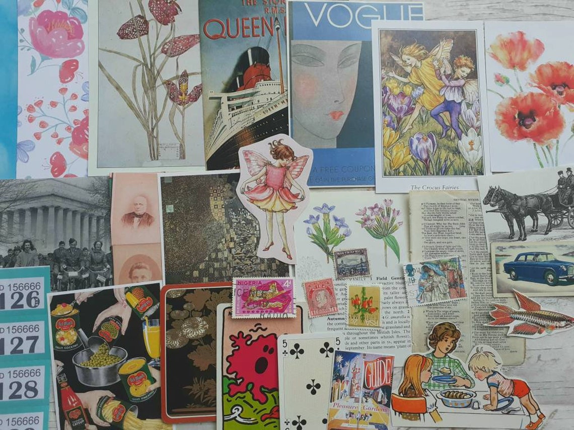 Vintage Paper Ephemera Pack. 75 Piece Junk Journal Kit. Old - Etsy