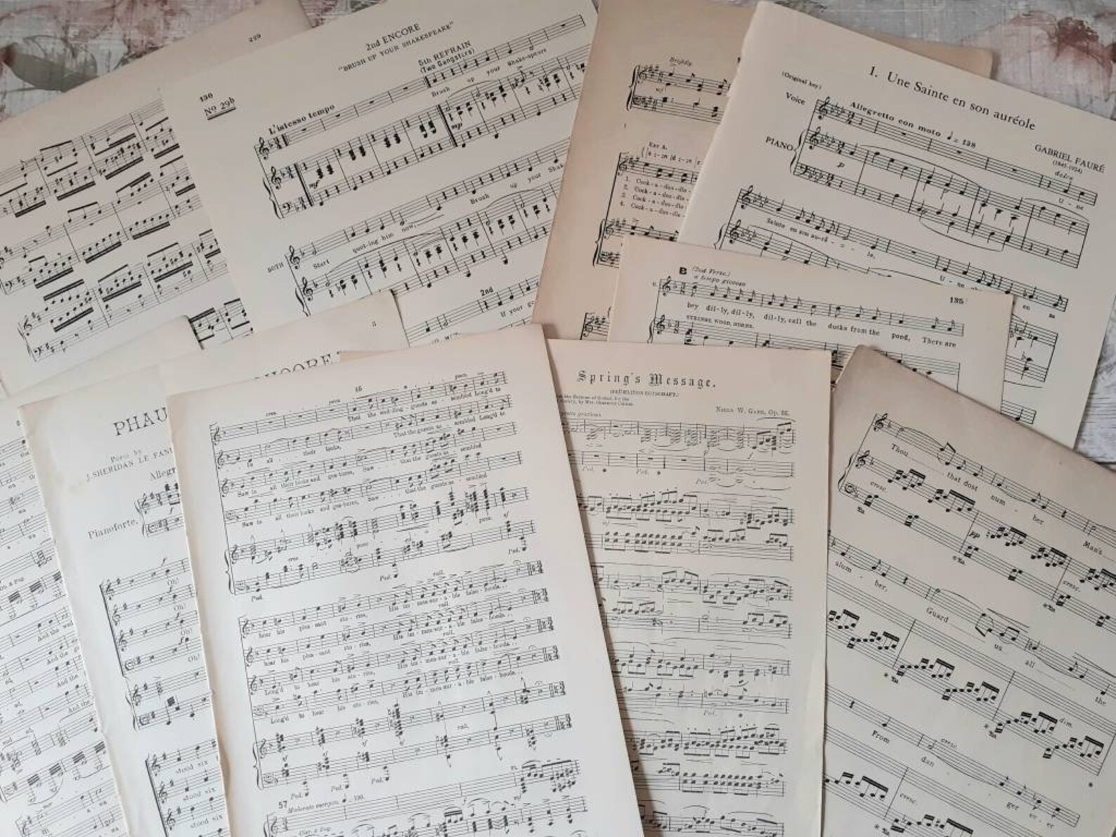 Vintage Music Pages. 18 Music Score Pages. Music Paper Ephemera. Full ...