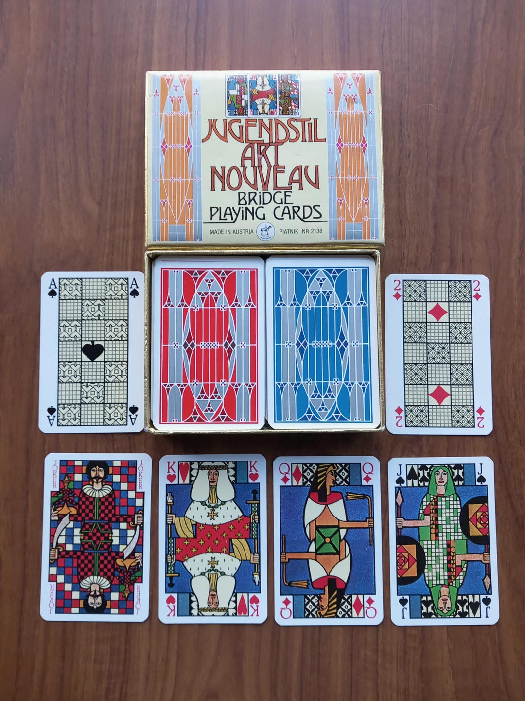 Jugendstil Art Nouveau Playing Cards. Vintage Piatnik Bridge Playing ...