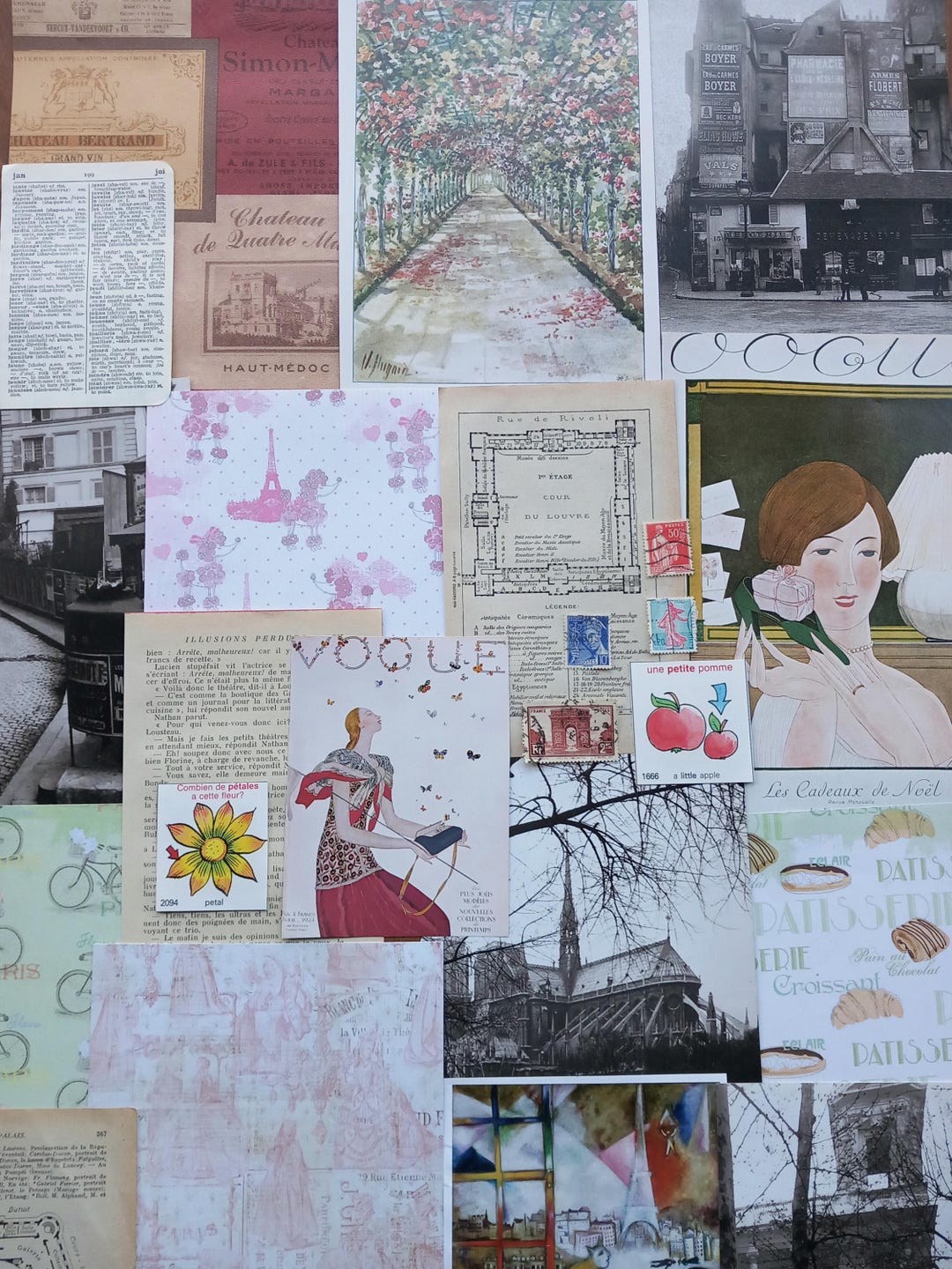 French Themed Paper Ephemera. 25 Piece France and Paris Paper Pack ...