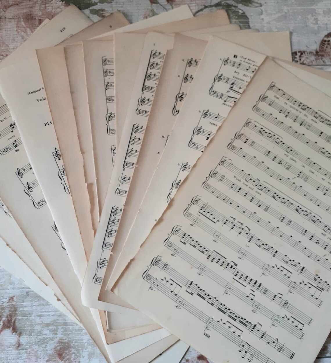 Vintage Music Pages. 18 Music Score Pages. Music Paper Ephemera. Full ...