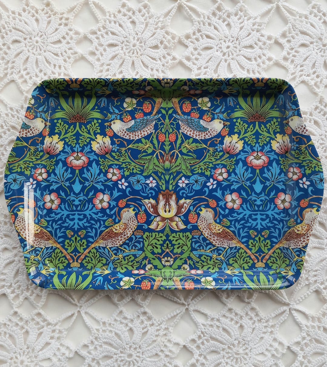 William Morris Melamine Tray. Small Plastic Tray. Strawberry Thief by ...