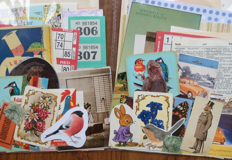 Vintage Ephemera Pack: 30 Piece Mixed Paper for Journaling - Etsy