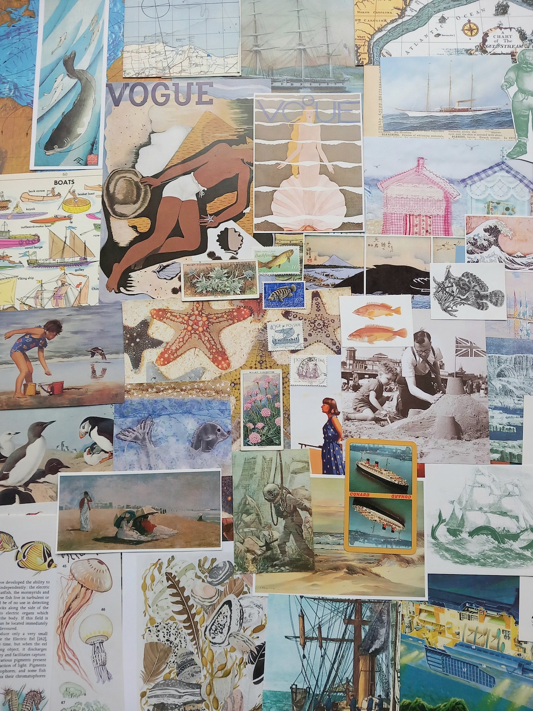 Sea Themed Paper Ephemera Pack. Ocean Seaside Nautical Paper - Etsy