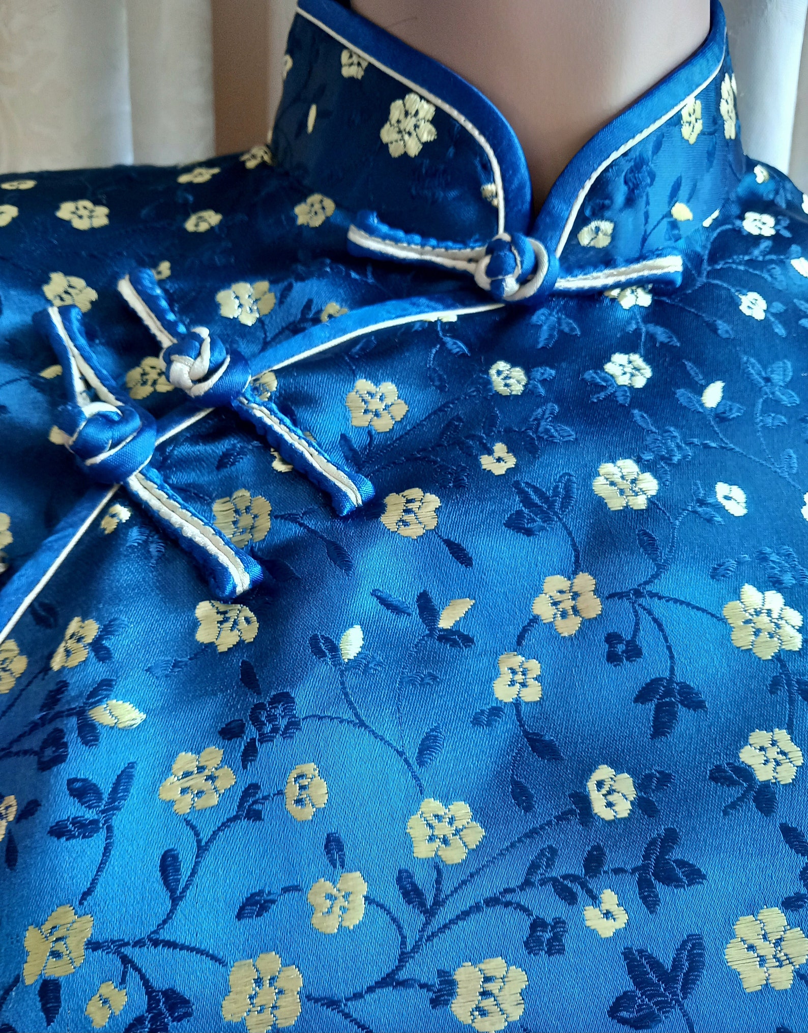 Chinese Style Blouse. Pretty Oriental Style Women's Top. Size 6/8 UK ...