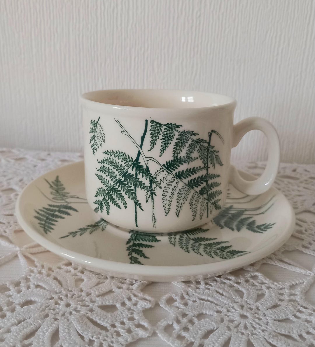 Fern Design Cup and Saucer. Rock Fern. J and G Meakin. Fern Pattern Tea ...