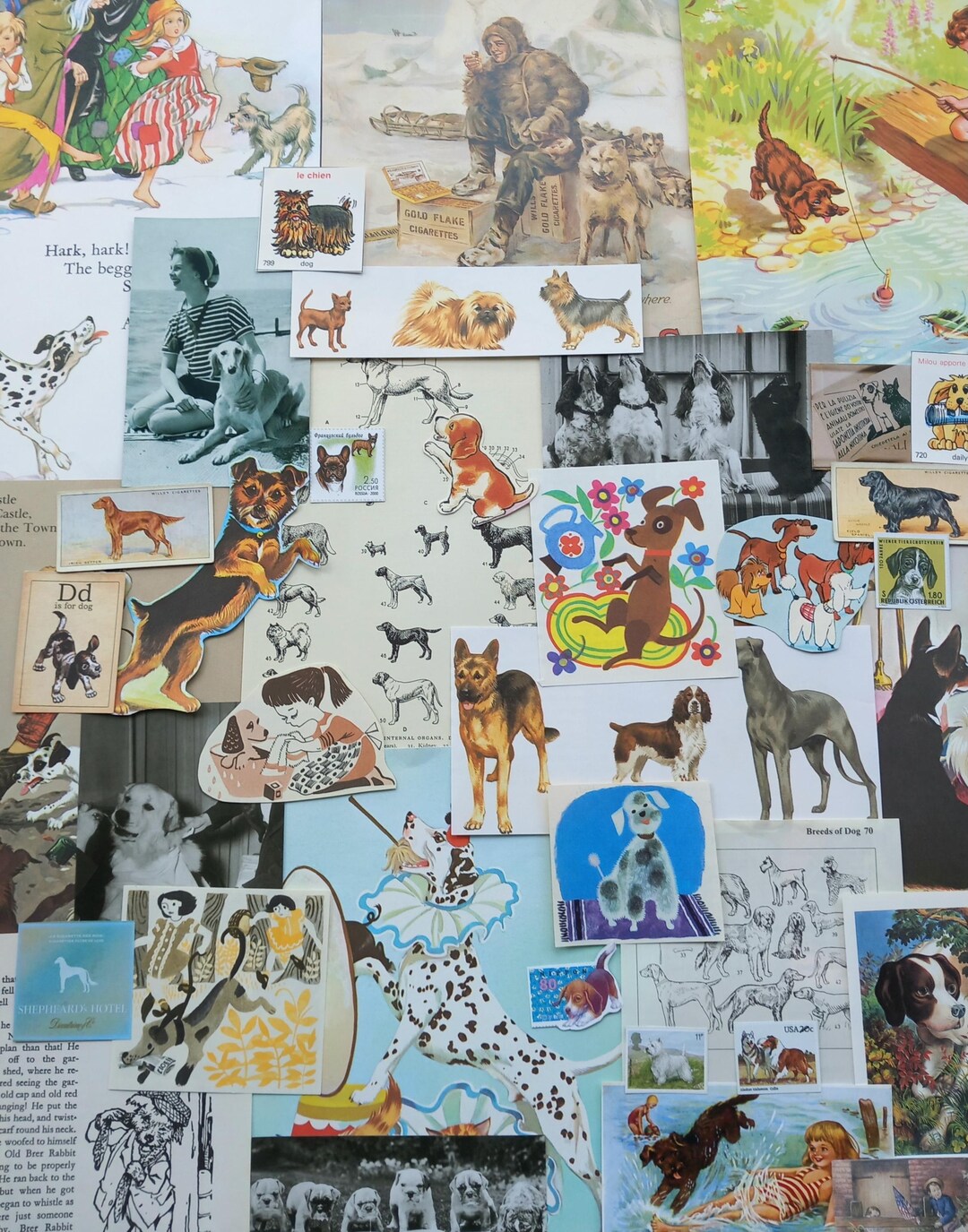 Dog Themed Paper Ephemera Pack. 40 Piece Dogs Paper Pack. Dog Pictures ...