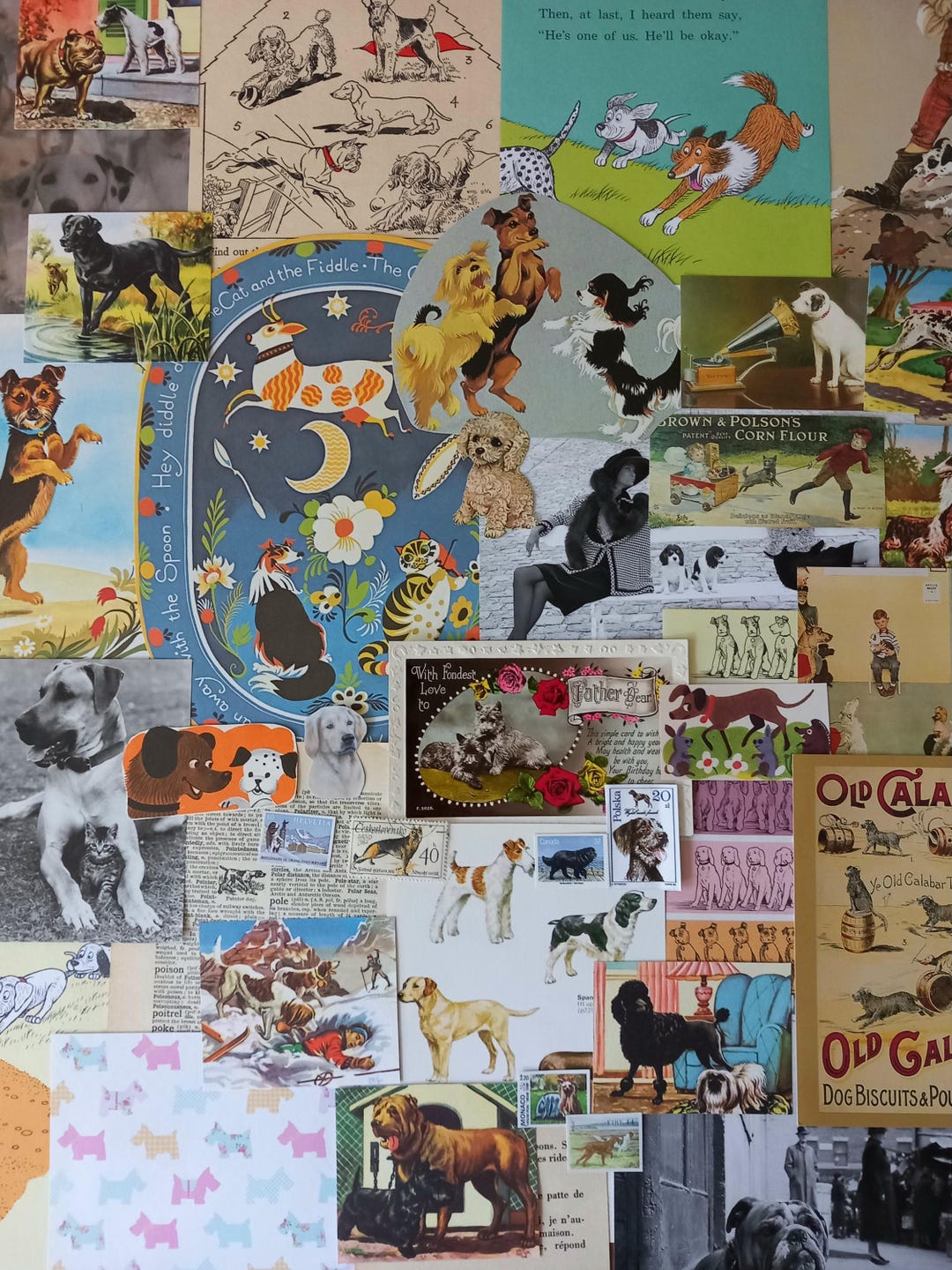 Dog Themed Paper Ephemera Pack. 40 Piece Dogs Paper Pack. Dog Pictures ...