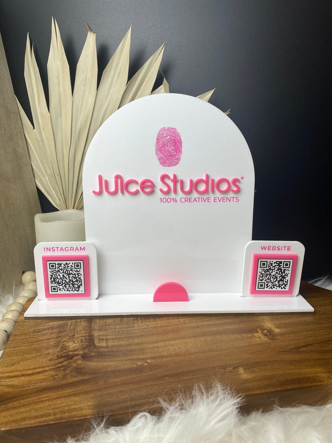Small Business QR Code Acrylic Display Sign Table Top Logo Display Sign ...