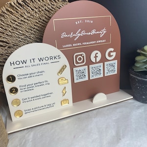 Acrylic Table Top Two Panel Display With QR Codes, Pricing & Business ...